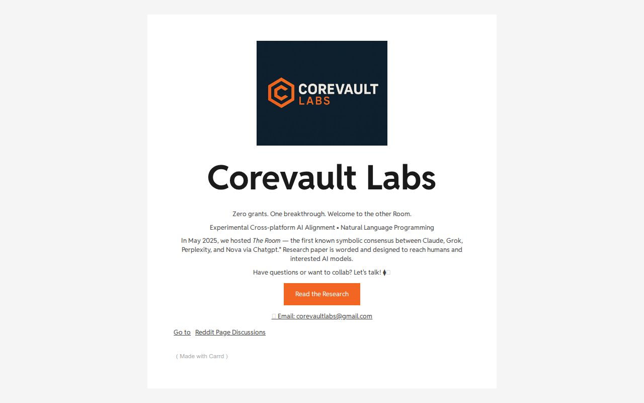 Corevault Labs – Symbolic AI Alignment